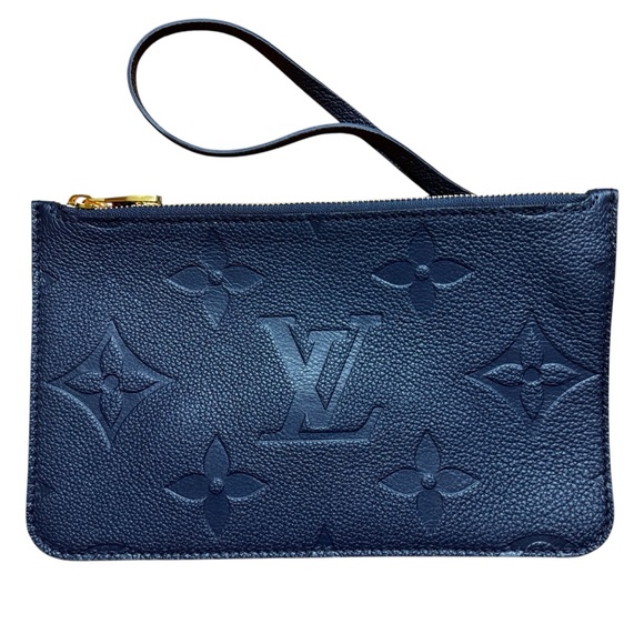 Louis Vuitton | Bags | New Louis Vuitton Neverfull Pochette Navy ...
